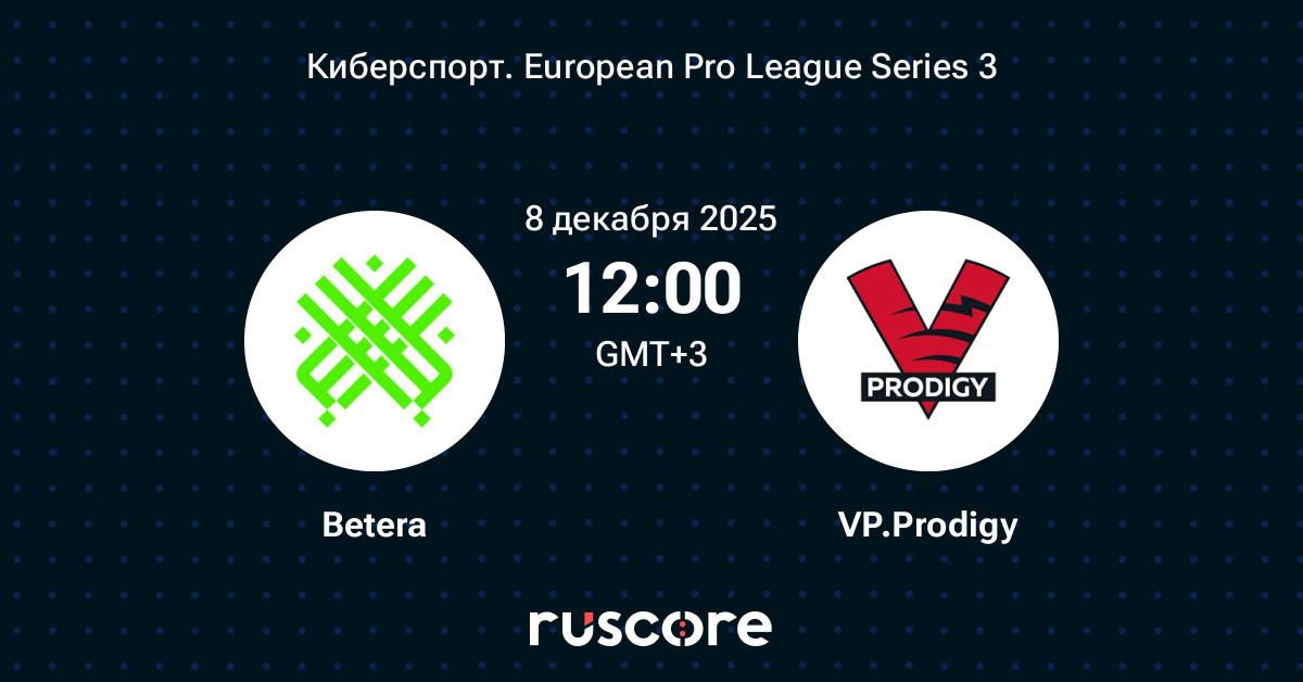 Betera - VP.Prodigy: Составы на матч 08-12-2025